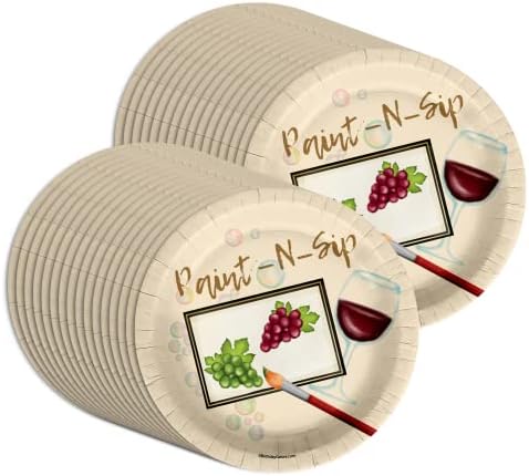 Amazon.com: Paint and Sip Birthday Party Supplies - Wine Paper Plates ...
