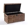 Amazon.com: Vintiquewise Wooden Rectangular Lined Rustic Storage Trunk ...