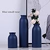 Blue Ceramic Vase Set of 3, Matte Blue Vases for Modern Rustic ...