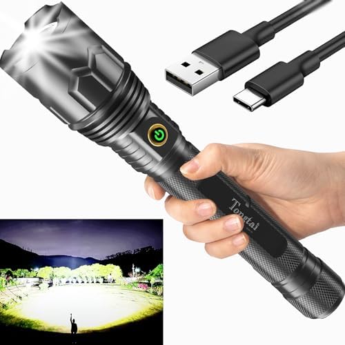 Rechargeable LED Flashlight High Lumens, 990,000 Lumens Super Bright ...