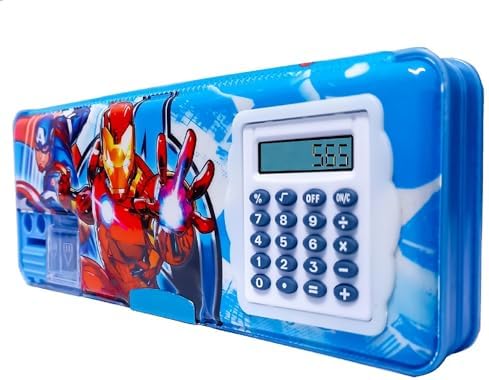 RZA Magnetic Pencil Box with Calculator & Dual Sharpener for Kids for ...