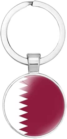 vmcoatdu Qatar National Flag Key Chain Keyring Gift Men Women Keychain ...