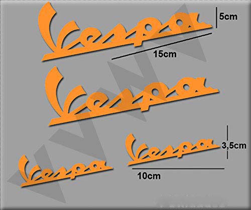 VVWV Vespa Stickers Exterior and Graphics for Scooty Car Orange Vinyl ...