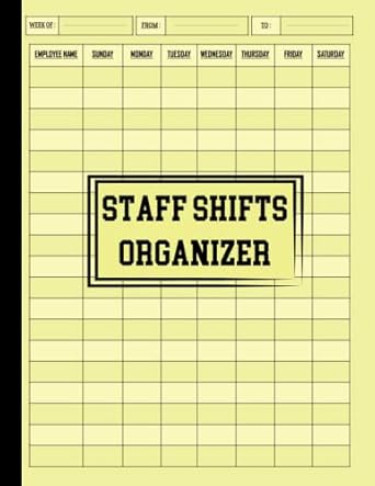Staff Shifts Organizer: Employee Attendance Organizer | Daily Undated ...