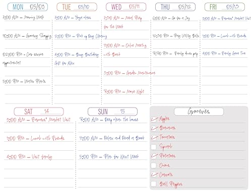 WallDesign Vinyl Daily Planner Weekly Calendar Whiteboard Fridge Magnet ...