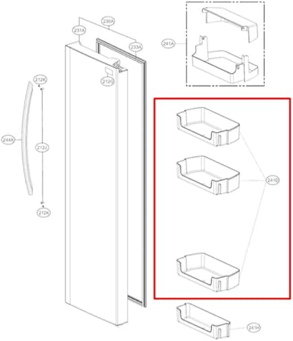 Amazon.com: 1 PCS Door Bin Replacement For LG LRSES2706V LRSES2706V/00 ...