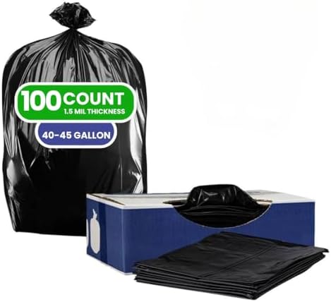 Amazon.com: Plasticplace 40-45 Gallon Trash Bags │ 2.3 Mil │ Black ...