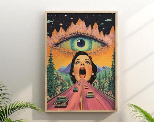 Amazon.com: Acid Highway Trippy Art Print Surreal All Seeing Eye Design ...