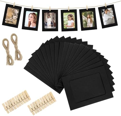 Amazon.com: 20 Pcs Paper Photo Frames, Kraft Paper Picture Frame ...