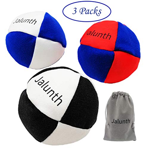 Jalunth Hacky Sack Footbag Balls Game Bags Bulk Set of 1 2 3 with Carry ...