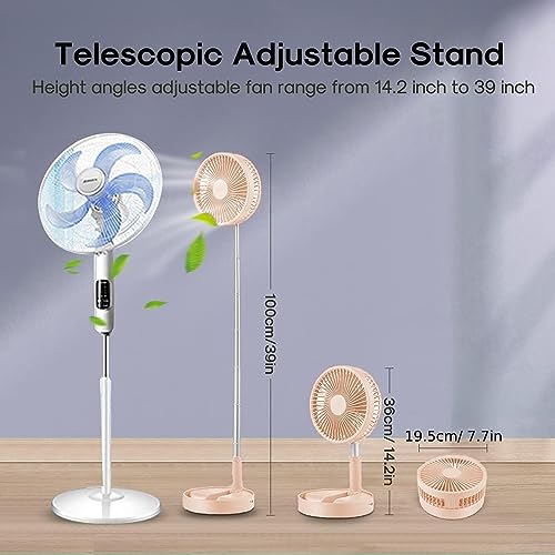 Foldaway Stand Fan Rechargeable Fan Ultra Lightweight Portable Fan ...