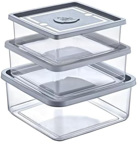 Best House | Food Storage Box Container with Lids | Square | Set Of 3 ...