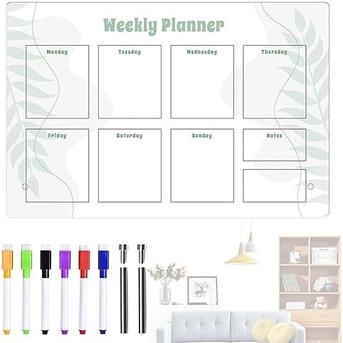 Anloximt Weekly Planner Board for Wall - 12 * 8in Acrylic Dry ...
