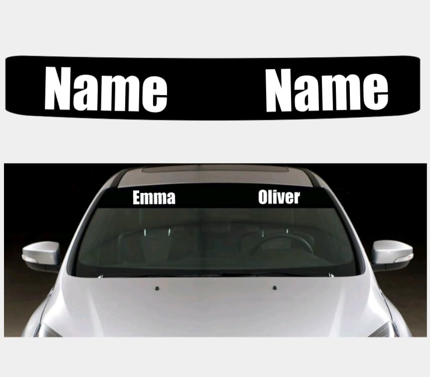 Custom Car Sunstrip Names Fits Any standard Car Window Stickers Decals ...