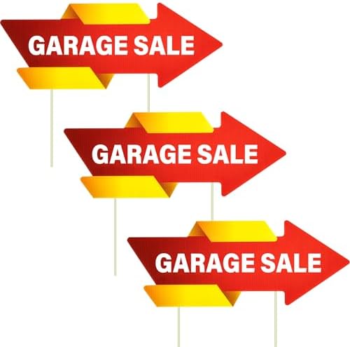 Amazon.com : Lesnala 3pcs Double sided garage sale sign with stakes ...