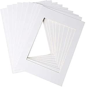 nuosen 10 PCS White Picture Photo Mounts, Picture Frame Mounts for 6x8 ...