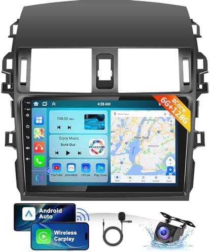 Amazon.com: 8Core 6+128G Car Stereo for Toyota Corolla 2009-2013 Wireless Carplay Android Auto,9 ...