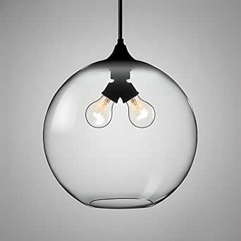 LITFAD Pendant Light Hardwired Ceiling Hanging Light with Transparent ...