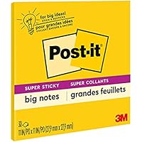 Amazon.com: Post-it Super Sticky Big Notes, 11 in x 11 in, 1 Pad, 30 ...