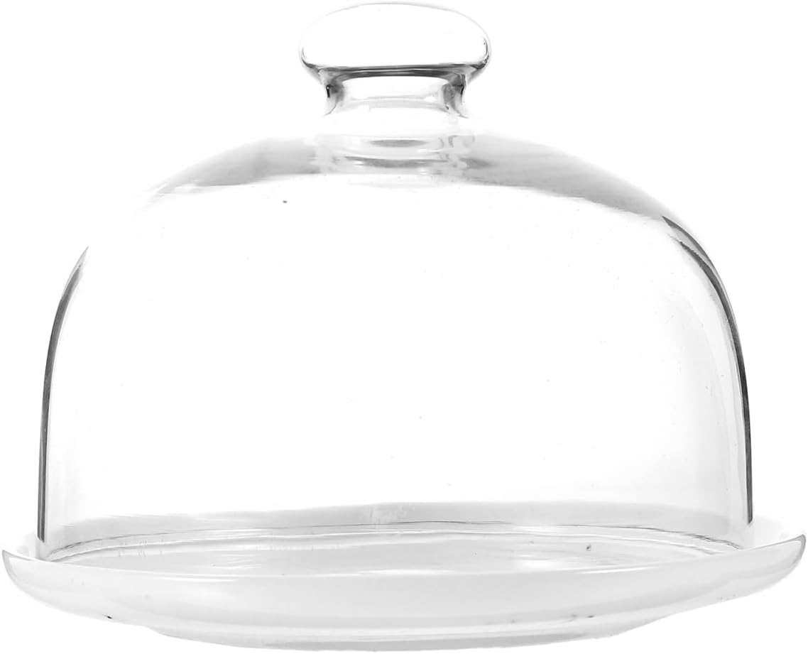 Amazon.com: Zerodeko 6inch Clear Glass Dome Cloche with Ceramic Base ...