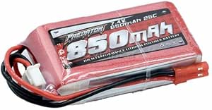 Amazon.com: Fms (PRBAT002 PE2S850/25C lipo Battery 7.4V 850mah 25C JST ...