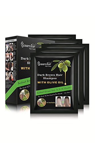 Buy Swarzstar Hair Colour Shampoo (DARK BROWN pack of 5 Sachets) Online ...