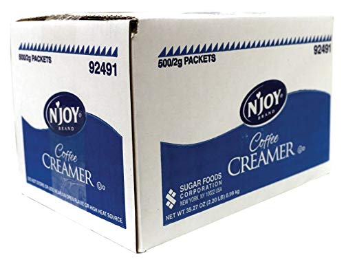 N'Joy Single-Serve Non-Dairy Coffee Creamer Packets, Box Of 500 Packets