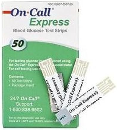 Amazon.com: On Call Express Blood Glucose Test Strips (50 Count ...