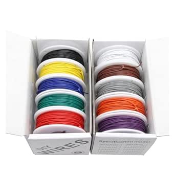 [5 Colors Mix Kit] UL1007 Wire PVC Insulation Tinned Copper Cable ...