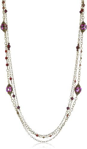 Amazon.com: Sorrelli "Ruby Cocktail" Three Strand Ornate Red and Gold ...