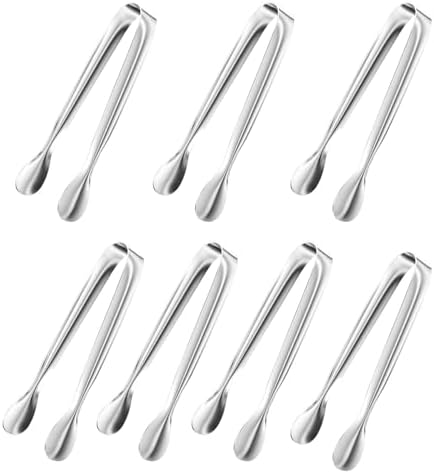 7Pcs Stainless Steel Mini Tongs, Small Tongs, Ice Tongs, Sugar Cube ...