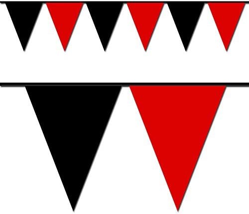 Amazon.com: Ziggos Party Black and Red Triangle Pennant Flag 100 Ft ...