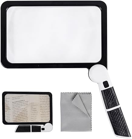 Amazon.com: 5X Magnifying Glass with Light, Lightweight Full Page ...