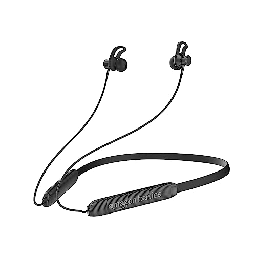 Amazon Basics in-Ear Wireless Neckband with Mic, Up to 22 Hours Play ...