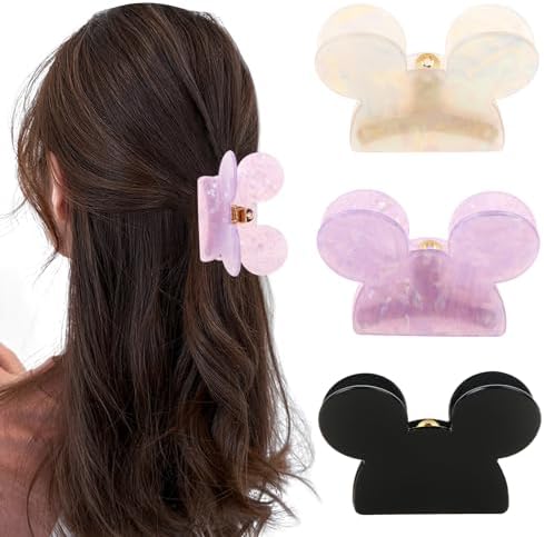 Amazon.com: Mouse Head Hair Claw Clips,BENOSPACE 3Pcs Acrylic Lady Bear ...