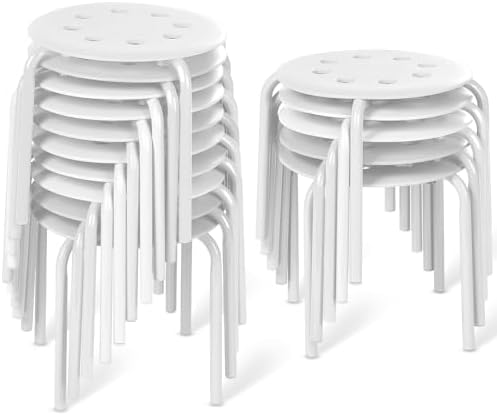 Amazon.com: Marsui 10 Pieces Kids Stackable Stools 12 Inch Round Classroom Stool Chairs Set ...
