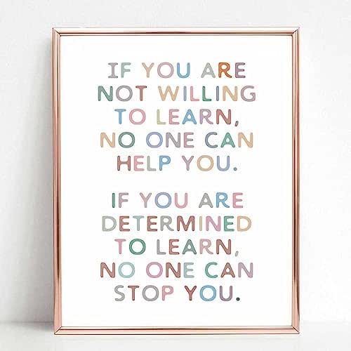Amazon.com: If You Are Determined to Learn, Motivational Wall Art ...