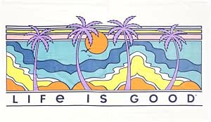 Amazon.com: Life is Good. Retro Palm Beach Towel, Cloud White : Home ...