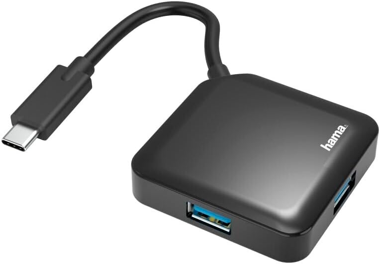 Hama USB Hub, USB C 4 Ports Hub with Super Speed Data Transfer up to 5 ...