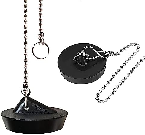 2 Pack bath plug and chain, Universal Sink Plug, Kitchen Bath Sink ...