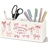Amazon.com: SNNDER Pink Coquette Bow Preppy Pen Holder, Preppy Desk ...
