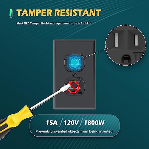 Snapklik.com : 10Pack Duplex Receptacle Outlet, 15A Tamper-Resistant ...