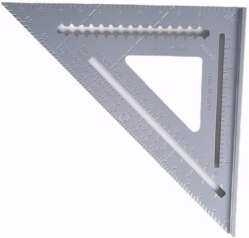 AASONS Right Angle Protractor, Aluminium Alloy 12inch Triangle Ruler ...