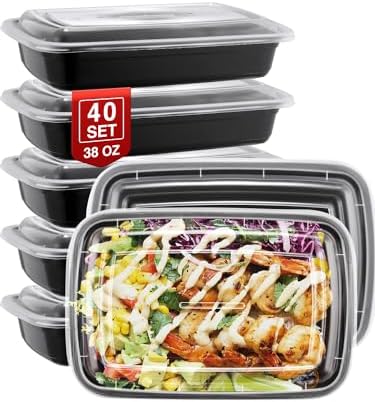 Amazon.com: Basidi [50 sets Rectangle 58oz Meal Prep Containers with ...