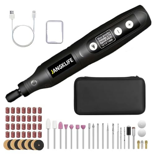 JANGKLIFE Mini Cordless Rotary Tool Kit, 5-Speed Adjustable and USB Rechargeable with 61 ...