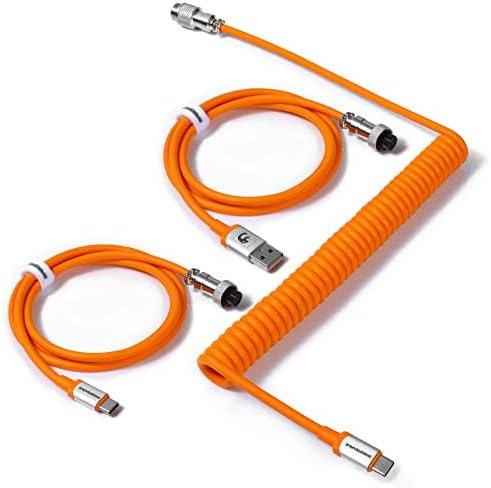 MAMBASNAKE Coiled USB-C Cable for Gaming - Mechanical Keyboard Cable ...
