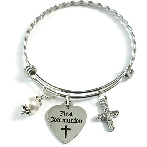 Amazon.com: FIRST COMMUNION Bracelet, Girls First Communion Gift ...