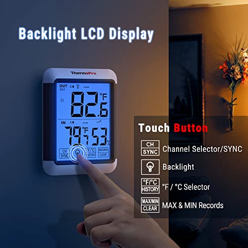 Snapklik.com : ThermoPro TP65S Cold-Proof Indoor Outdoor Thermometer ...