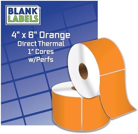 Amazon.com : Blank Labels 4" X 6" Direct Thermal Shipping Labels Orange ...