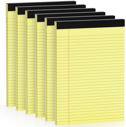 Amazon.com : Legal Pads 8.5 x 11 inch Wide Ruled 6 Pack, Lined Note ...